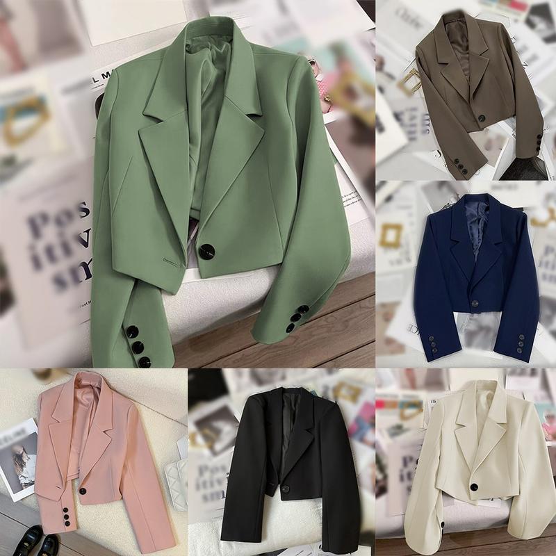 Blazer Pendek, untuk Wanita, Lengan Panjang, Berbutang Atas, - TikTok ...
