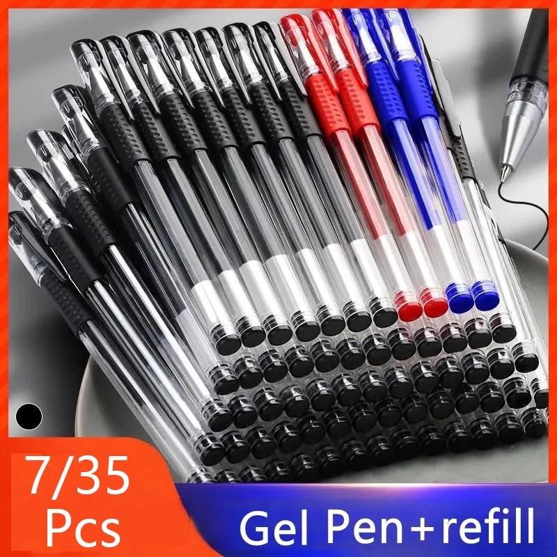 Set Pen Gel, Perlengkapan Sekolah, Hitam, Biru, Merah, Warna Dakwat ...