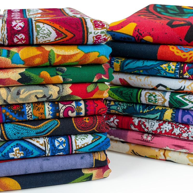 Ethnic Bohemian Fabrics Printed Cotton and Linen Clothing Fabrics - TikTok Shop Singapore