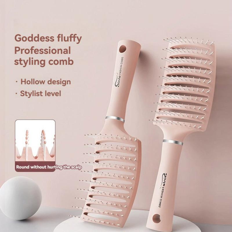 Macaron Large Curved Comb Skin Massage Comb High Skull Top Fluffy Comb ...