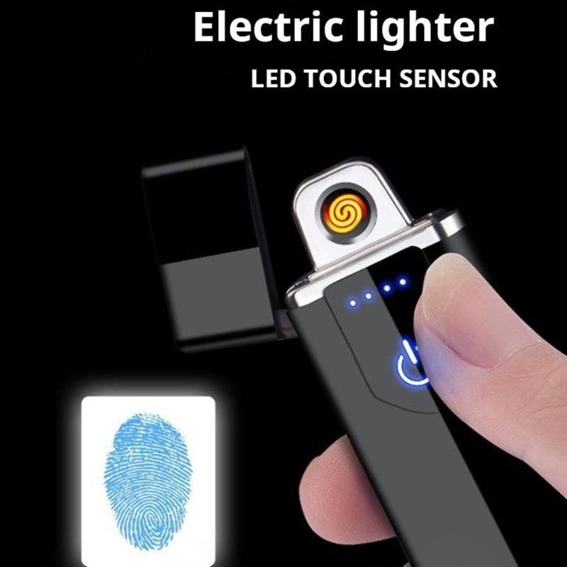Fingerprint Touch LED Electric Lighter Touch Sensor Rechargeable ...