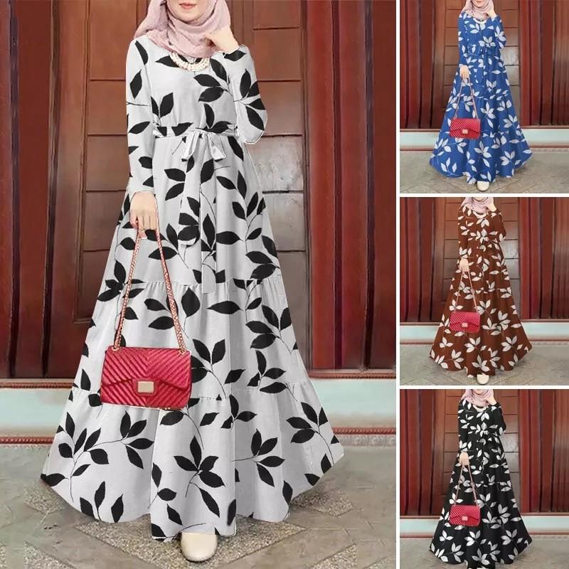 Pakaian Wanita Saiz Besar, Gaya Muslim, Rekaan Bunga, Jubah Elegan ...