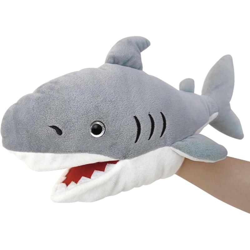 Realistic plush shark puppet toy, children's shark puppet with - TikTok ...