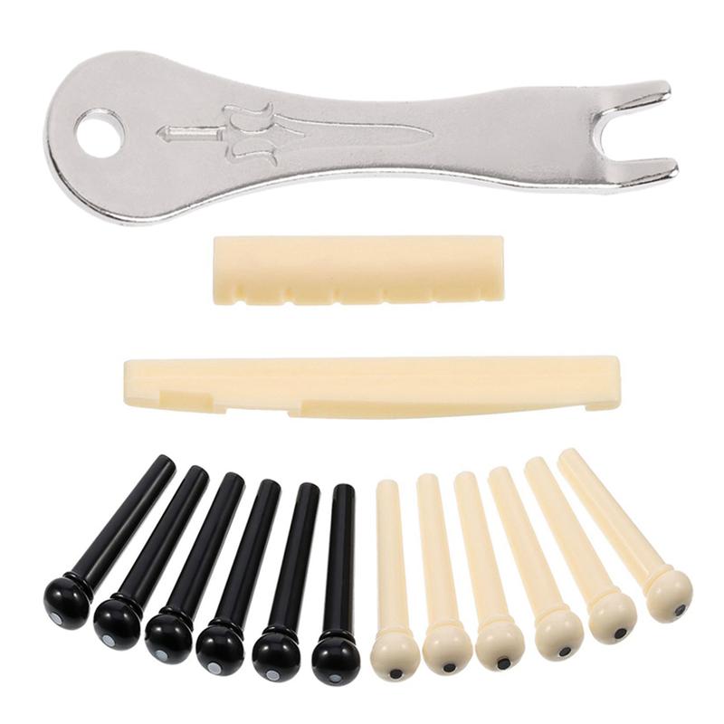 12pcs Guitar Bridge Pins Pegs with 1pc Bridge Pin Puller Remover ...