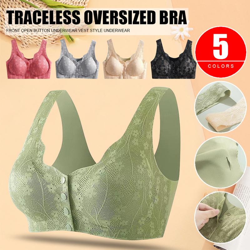 【5 Colors】front Buckle Bra For Women Middle-aged Elderly Plu - TikTok ...