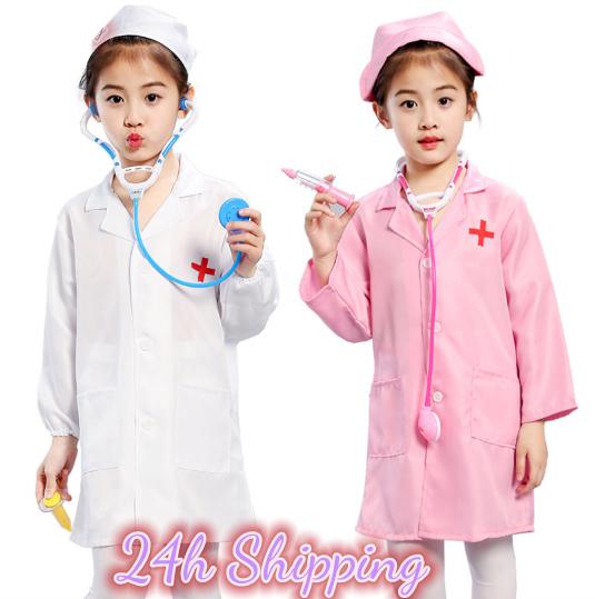 Boys Girls Doctor Costume for Kids Nurse Uniform Surgical Gown - TikTok ...