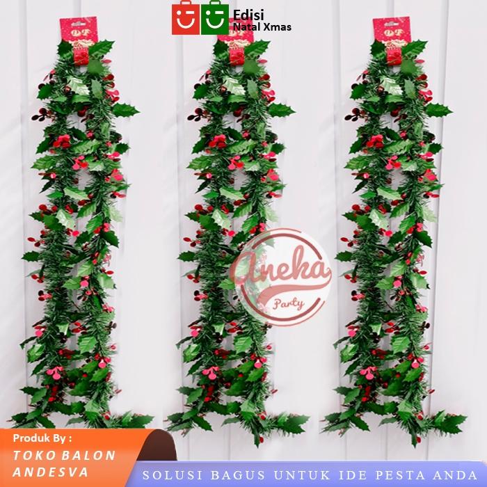Jual Slinger Natal Buah Cery / Dekorasi Hiasan Rumbai Natal Slinger ...