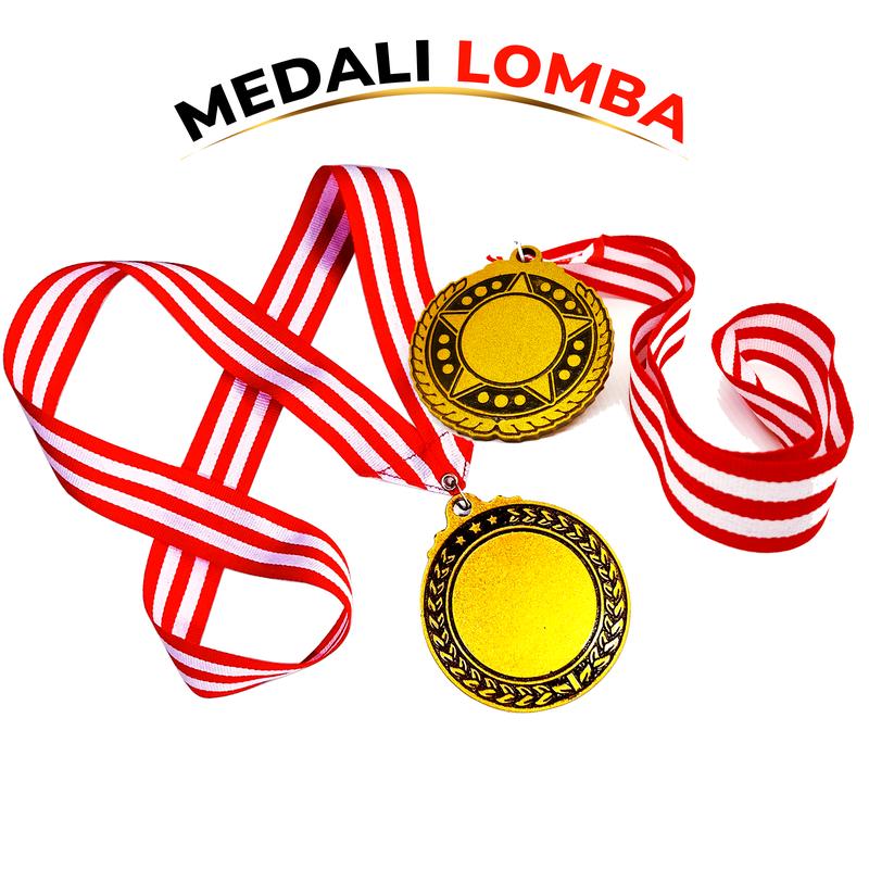 Medali Warna Emas Perak Perunggu Plus Tali Merah Putih Mendali - Shop ...