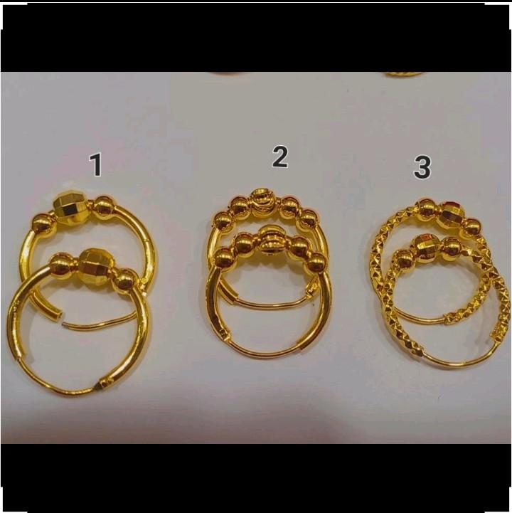 Anting ring bola dewasa lapis emas import - Shop | Tokopedia