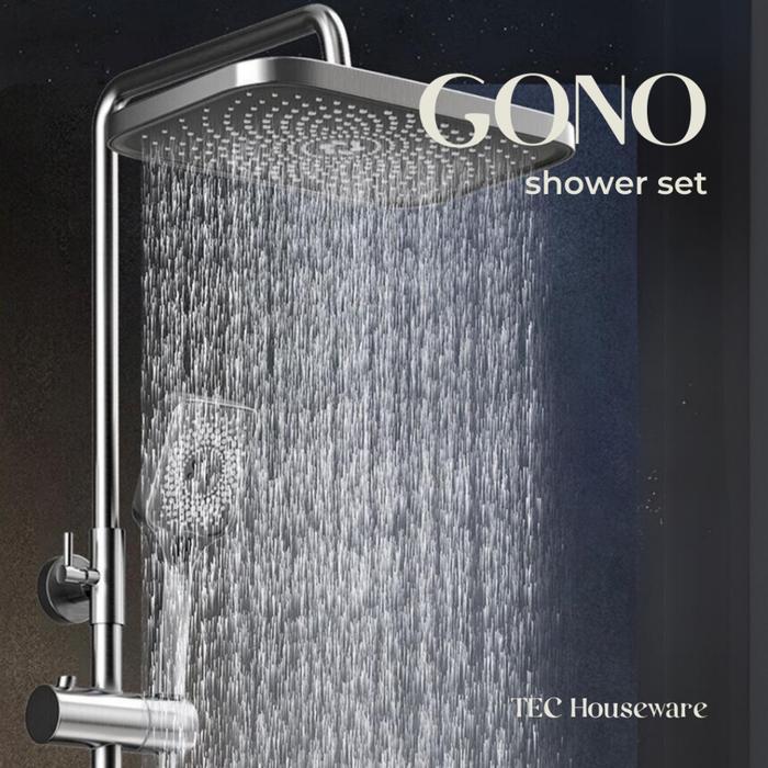 Promo 【TEC】GONO Shower Head Constant Temperature Shower Set Gray Piano ...