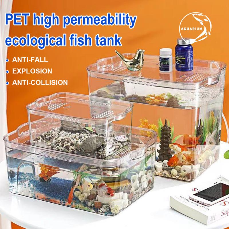 HD Aquarium transparent plastic goldfish tank home desktop office ...