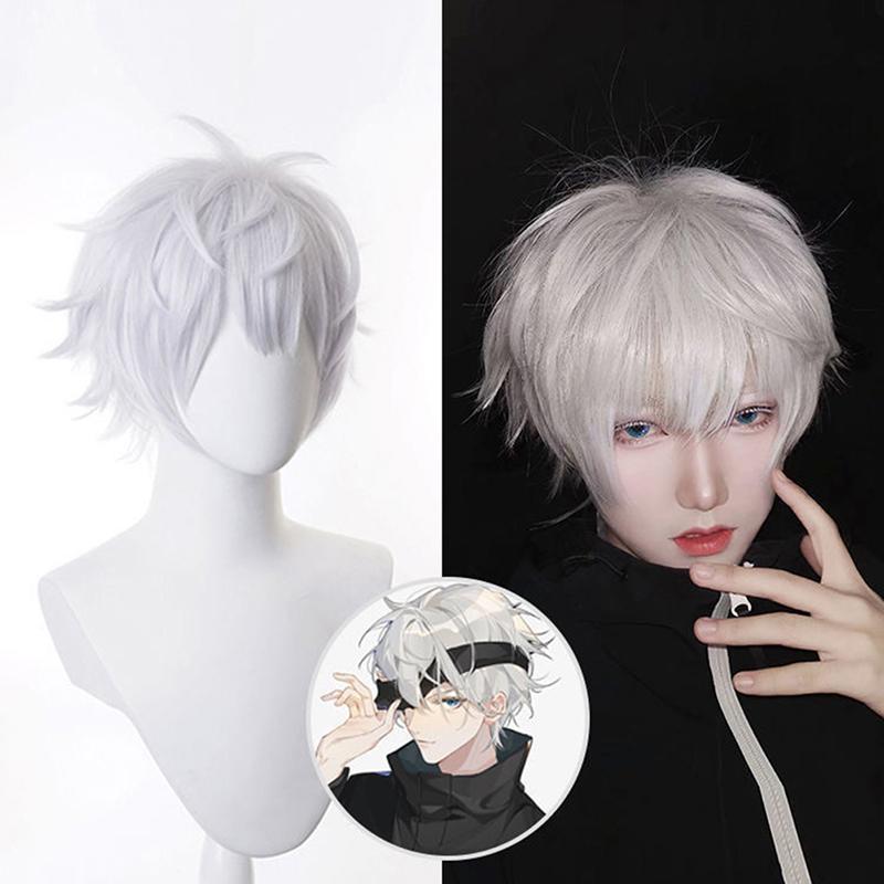 Anime Jujutsu Kaisen Gojo Satoru Cosplay Wigs Short Heat Resistant ...
