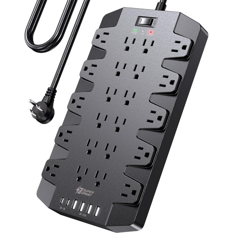 SUPERDANNY Power Strip Surge Protector with 22 Outlets, 2 USB-C ...