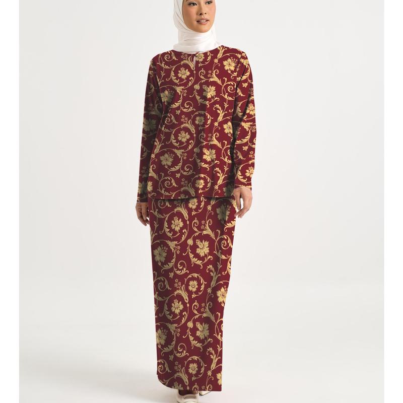 Chic Printed Islamic Women’s Dress Set – Flowy Maxi - TikTok Shop Singapore