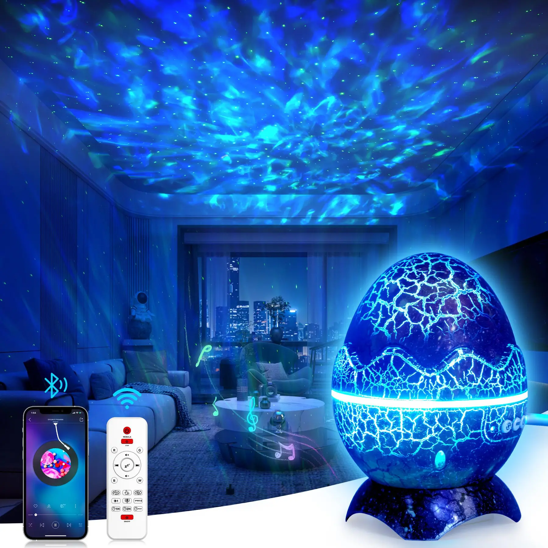 Dinosaur Egg Galaxy Projector Light for Valentine's Day Gifts (1 Piece ...