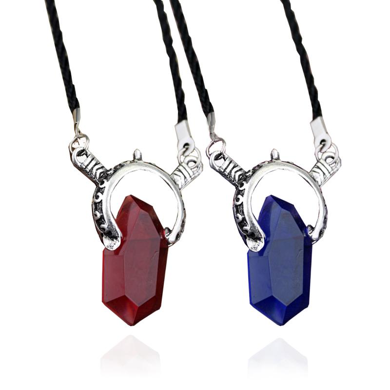 Trendy DMC Devil MayCry 5 Dante Pendant Necklace Red Blue GE - TikTok Shop