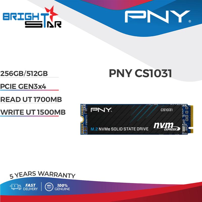 SSD | PNY | CS1031 | PCIE GEN3x4 | 256GB / 512GB / 2TB | 5Y - TikTok Shop Malaysia