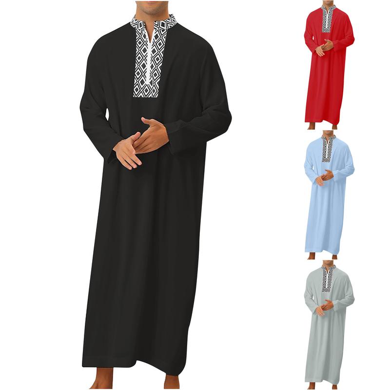 Men's Muslim Robe Set Arab Middle Robe Pattern Embroidery Long - TikTok ...