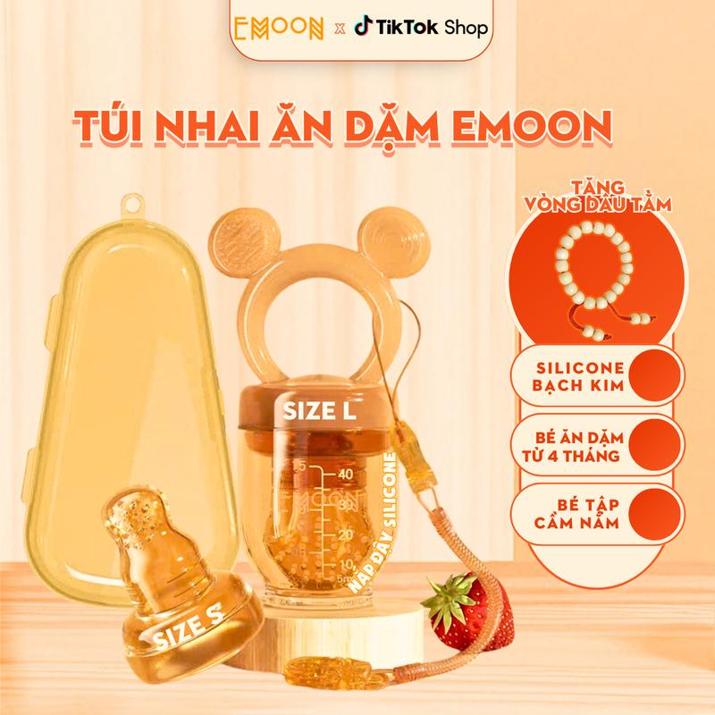 Túi nhai ăn dặm silicone Emoon cho bé từ 4 tháng tuổi giúp b - TikTok ...