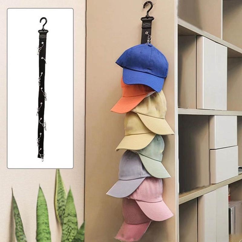 Baseball Cap Rack Closet Hook Cap Holder With 8 Clips Hat Storage ...