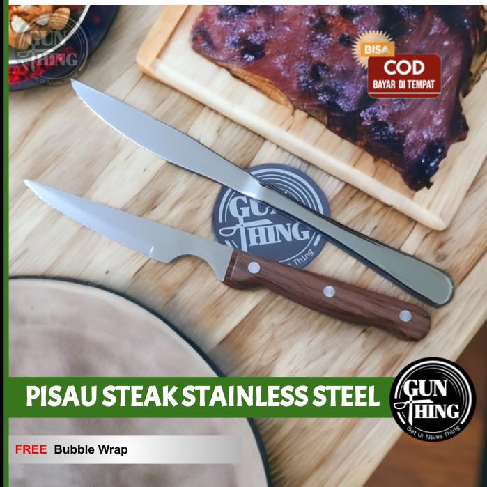 Pisau Steak - Wood Handle / Full Stainless Steel - GunThing - Shop ...