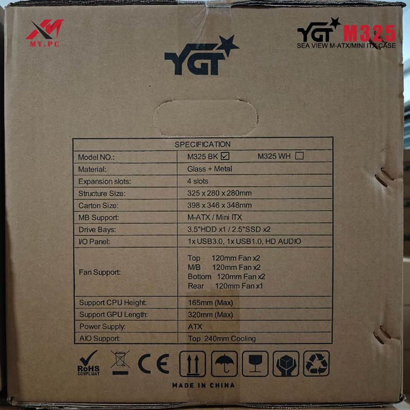 MY.PC | YGT M325 Gaming Case Dual Glass M-ATX Desktop PC Case for ...
