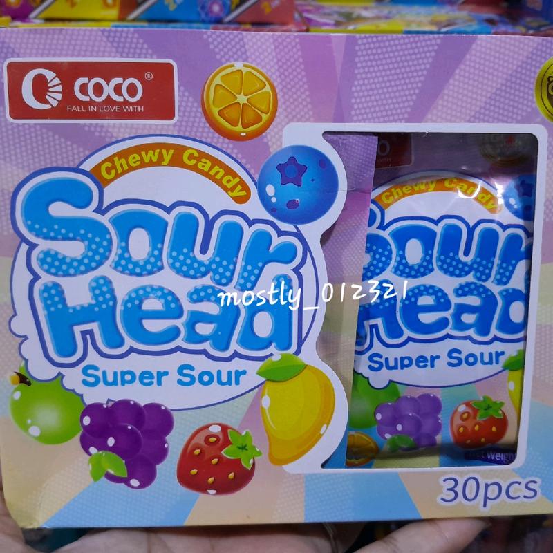 SOUR HEAD | SUPER SOUR CANDY |CHEWY 30'S - TikTok Shop Philippines