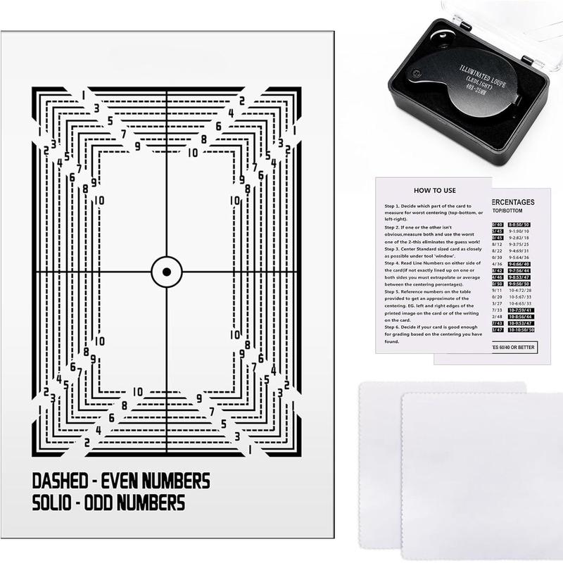 Card Grading Centering Tool Kit, Card Center Tool with 30X Magnifying - TikTok Shop