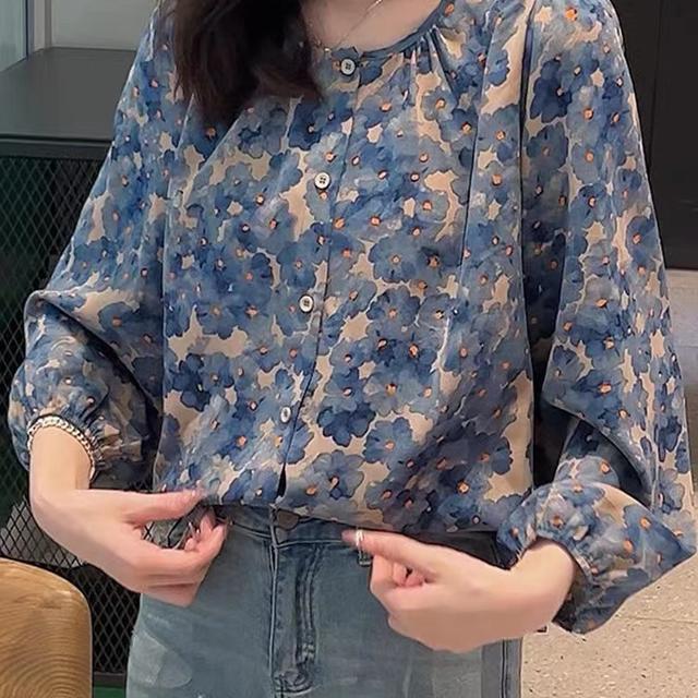 Kemeja Bunga, Gaya Perancis Musim Bunga, Niche Muda, Baju Wanita ...