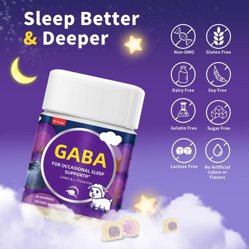 WISHCA GABA Sleep Gummies, Daily Calmness & Relaxation, Sugar-Free ...