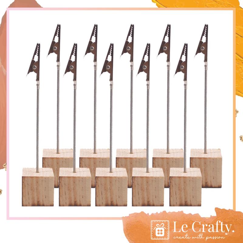 LECRAFTY- Wooden Place Card Holder Clips Wedding Place Card Holder ...
