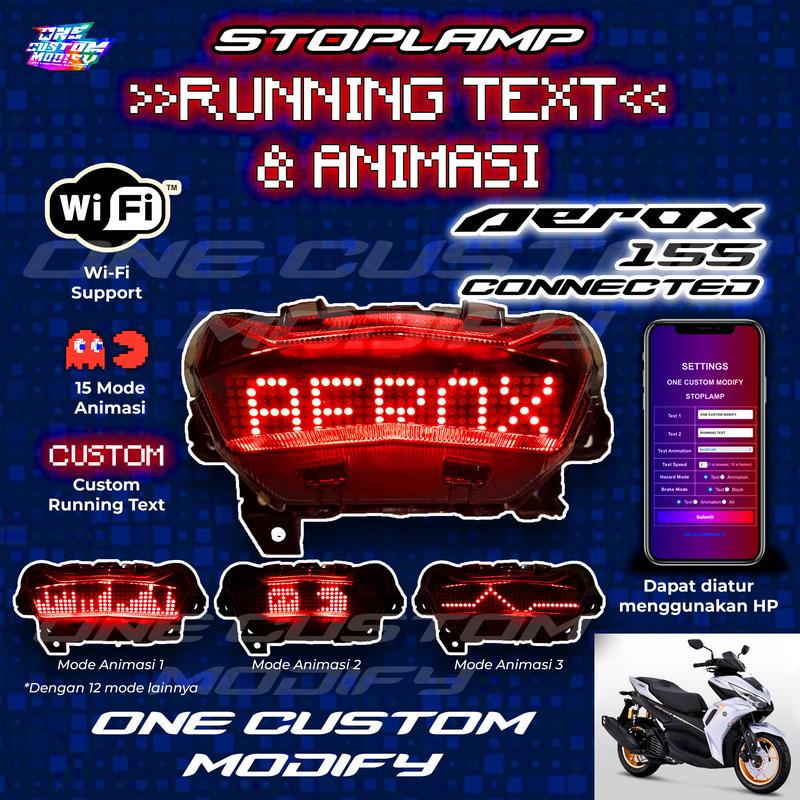Stoplamp Running Text Animasi Aerox 155 New Connected Lampu LED - Shop ...
