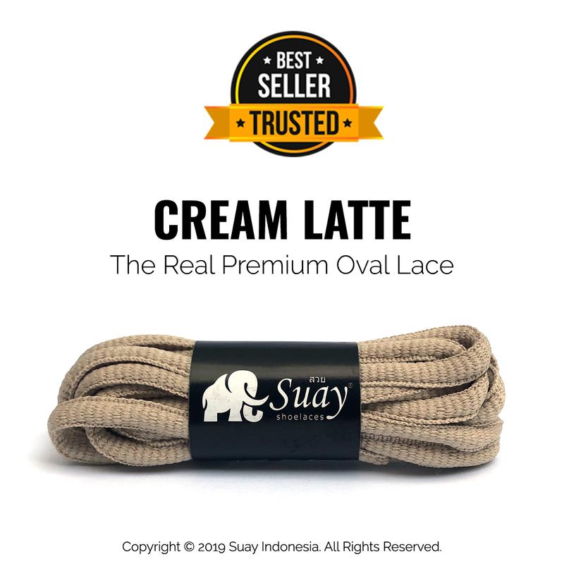 SUAY Tali Sepatu Bulat (OVAL) Warna Kopi Krem Cream Latte - Panjang - Shop | Tokopedia