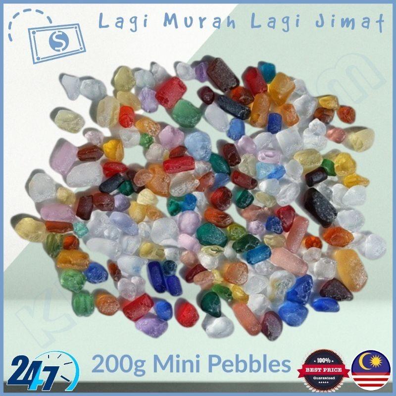 200g - Colourful Repack Mini Pebbles Aquarium Tank Crystal Glass ...