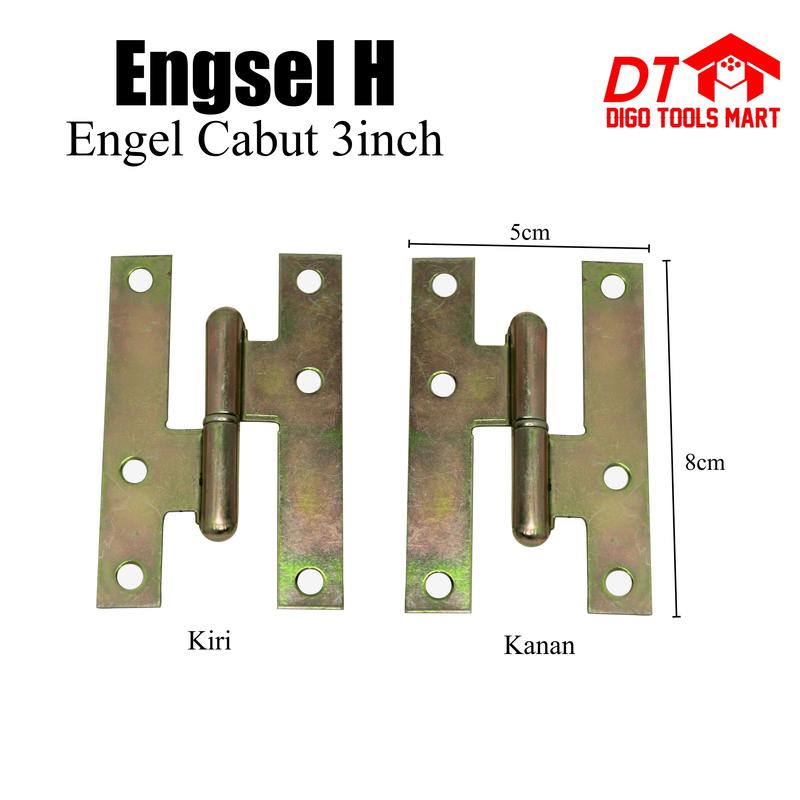 Engsel H Tebal 80x50 Engsel Cabut Pintu Jendela 3 Inci Sepasang - Shop ...