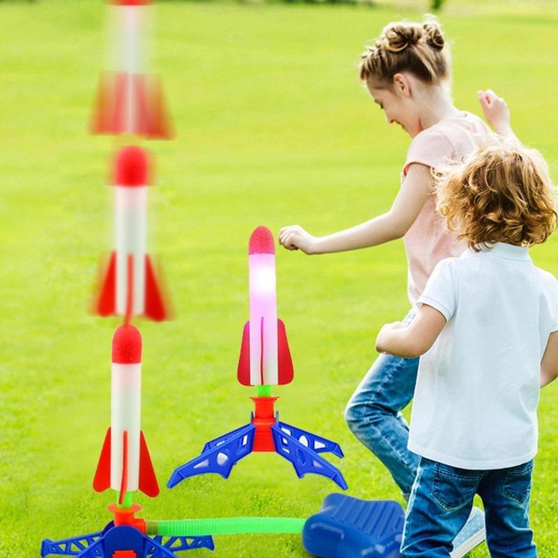Kids Rocket Launcher Toy Flying Air Rocket with 3 LED Children - TikTok ...