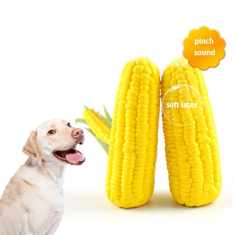 Latex Corn shape Puppy Dogs Toy Squeak Toys Pet Supplies Training ...