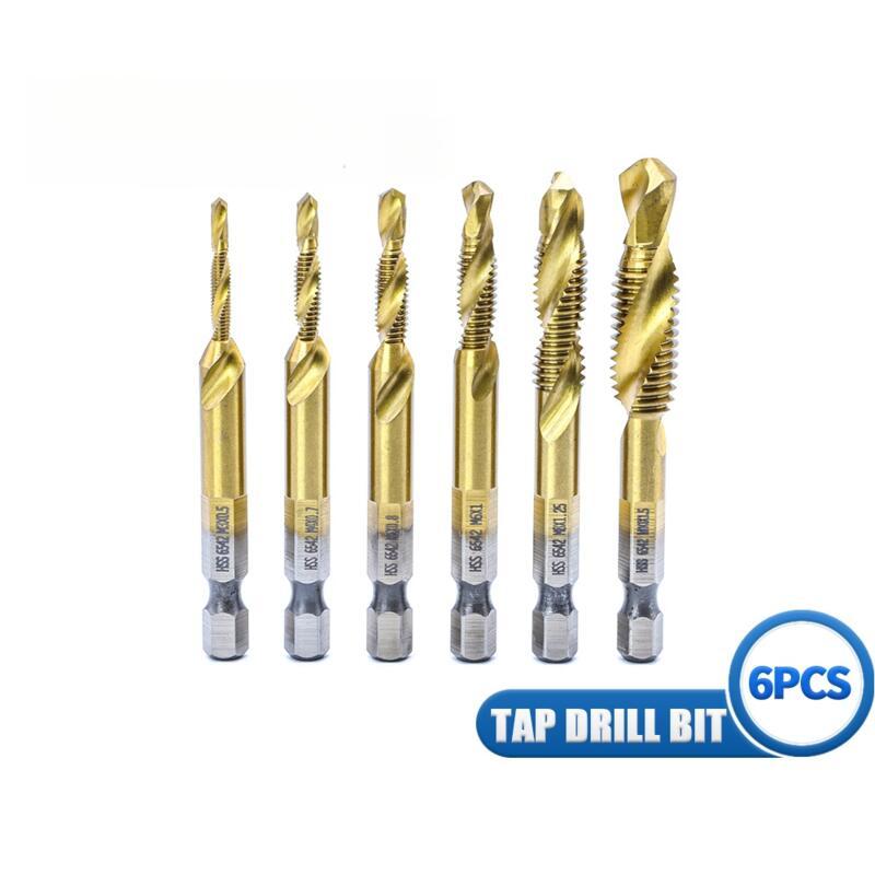 Tap Drill Bits Set Metric Thread Titanium Coated HSS Hex Shank - TikTok ...