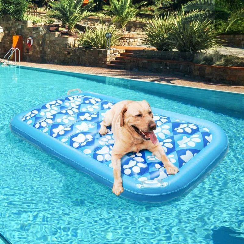 Expawlorer Inflatable Dog Pool Float-Large Ride-On Raft Toy for ...