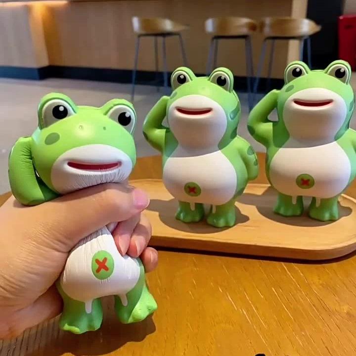 Squishy Salute Frog Toy Slow Rebound Gift for Stress Relief, - TikTok ...