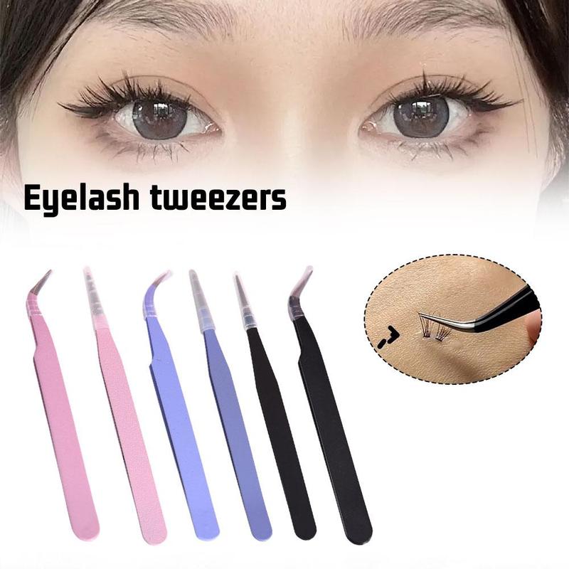 False Eyelash Tweezers Colored Tweezers DIY Straight Elbow Macaron ...