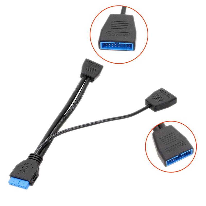 19Pin USB Header USB3.0 1 to 2 Splitter USB Hub for Computer ...