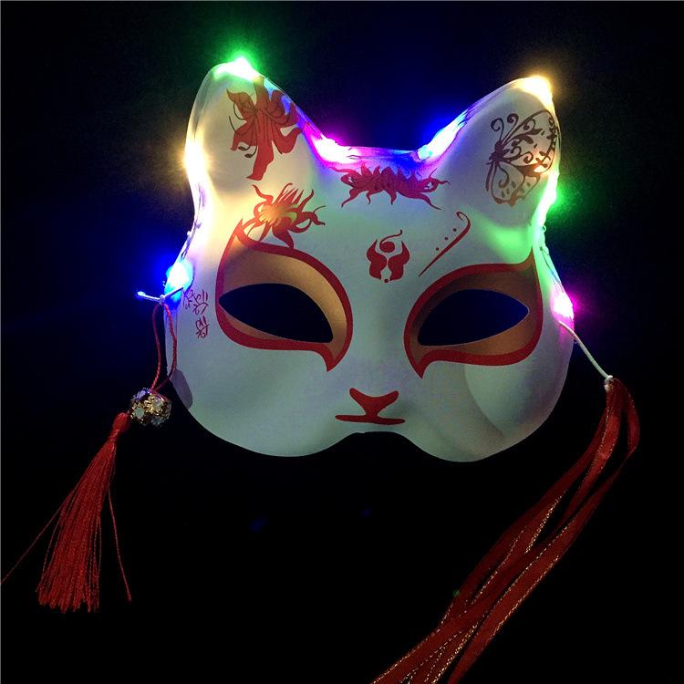Topeng Kucing Bercahaya, Gaya Sama, Rekaan Fox Separuh Muka, Gaya Anime ...