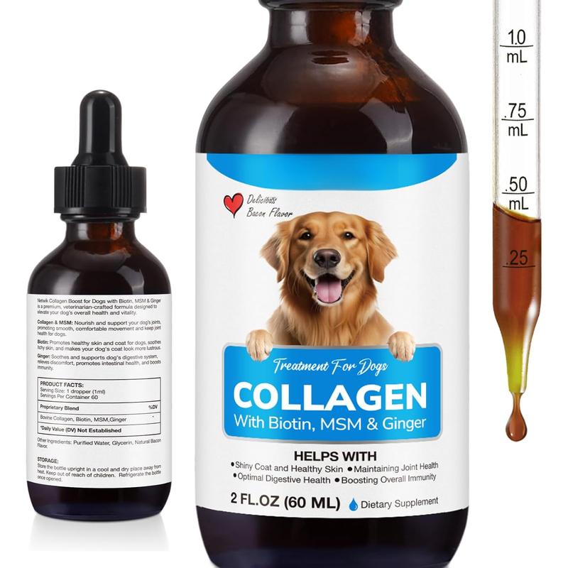 Collagen for Dogs - Skin and Coat Supplement for Dogs, Dog Liquid ...