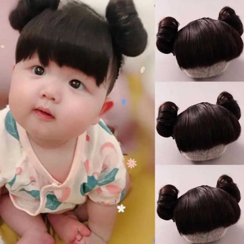 Curly Infant Wig Braid Hair Band Fake Bangs ins style Baby Celebrity ...