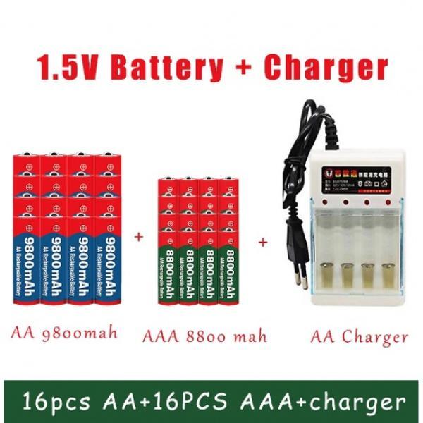 1.5V AA AAA Rechargeable Alkalin Battery With Charger - TikTok Shop ...