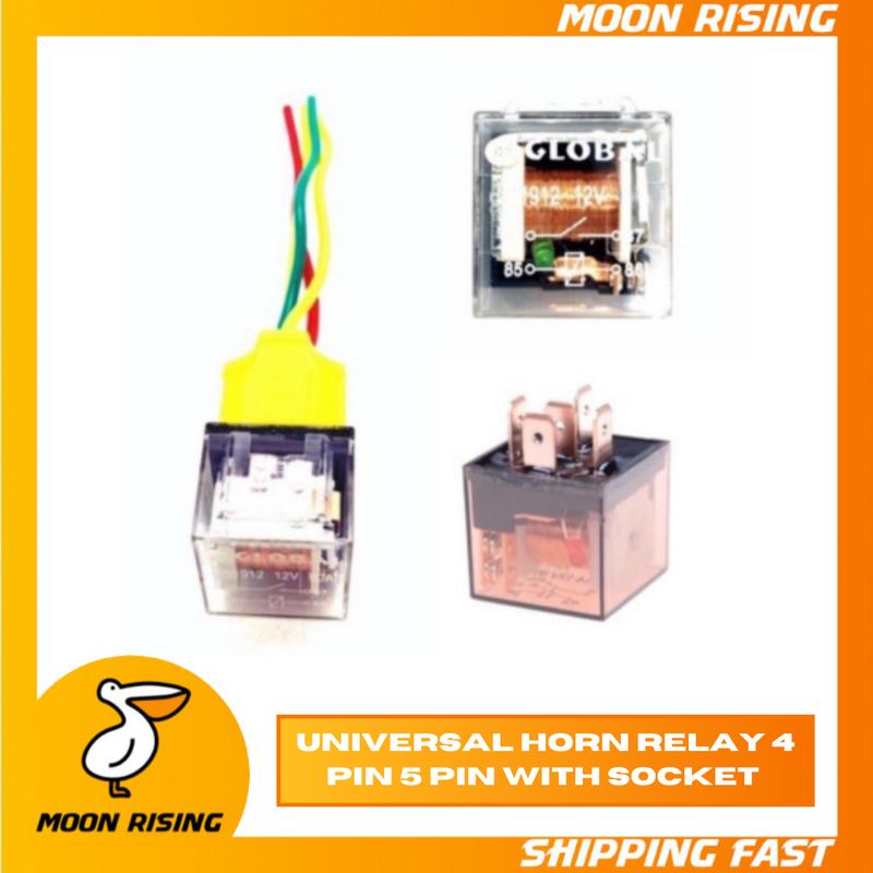 HORN RELAY 4 PIN 5 PIN WITH SOCKET UNIVERSAL FOR MOTORCYCLE - TikTok ...