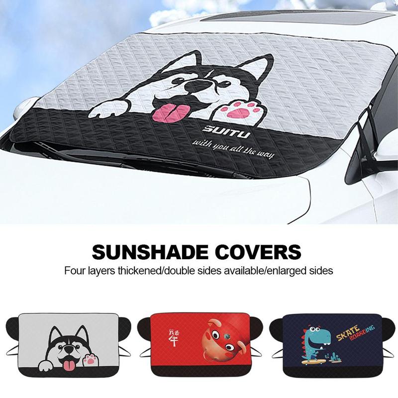 Cartoon Car Windshield Sunshade Cover Foldable Automotive Su - TikTok ...
