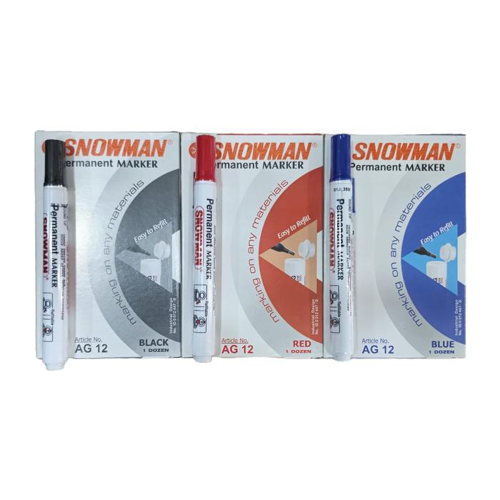 Jual AG12 Spidol Snowman Permanent Marker AG 12 / Tinta Permanen AG-12 ...