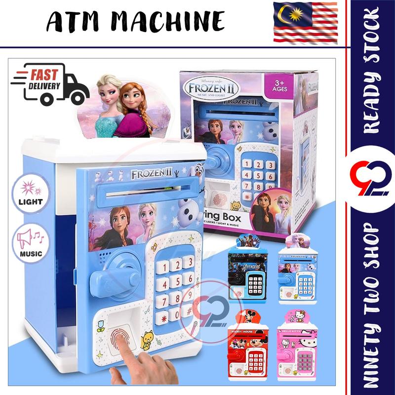 Fingerprint Cute Cartoon ATM Machine Saving Box Password Unlock ...